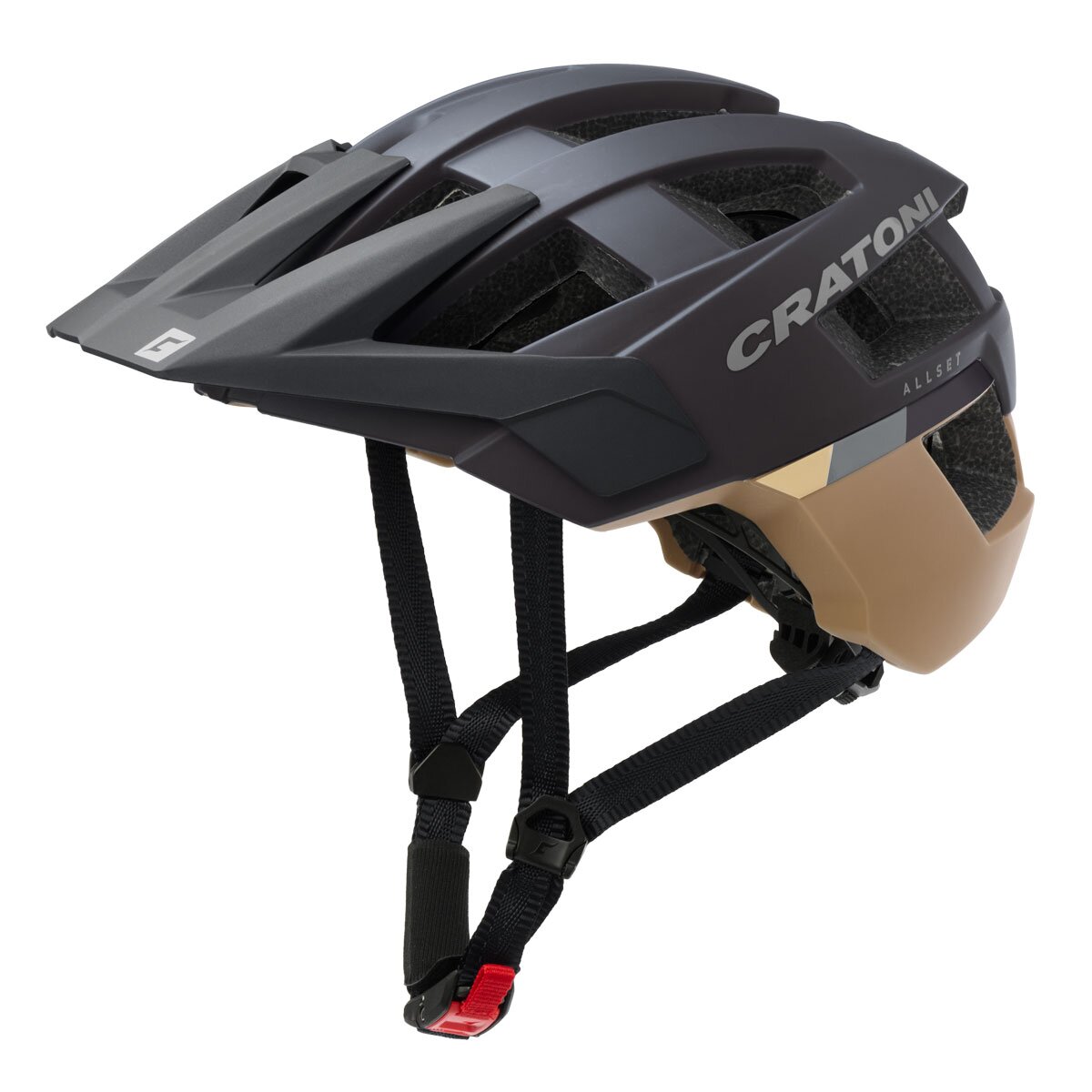 Cratoni Helm AllSet dark-sand matt – Leichter, belüfteter Fahrradhelm