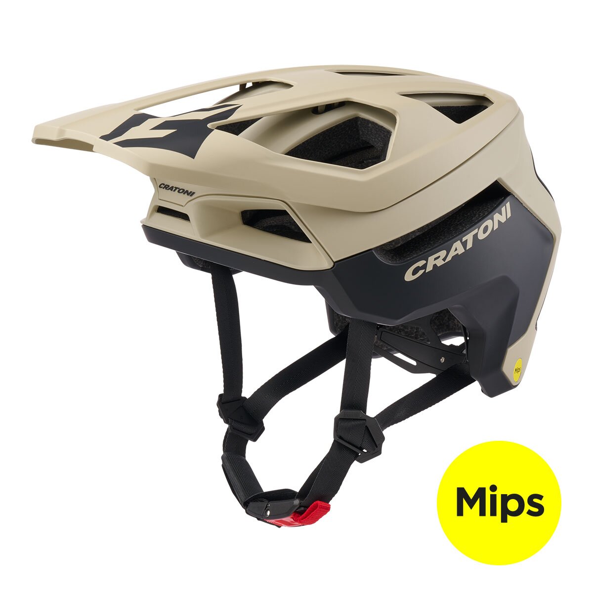 Cratoni Helm MadFlex MIPS RECCO sand matt – Leichter MTB-Helm mit MIP